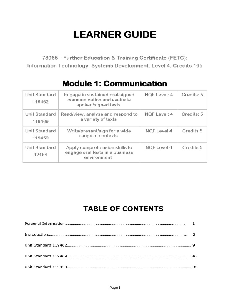 LG IT-SD4 Module 1 Communication v.2 | PDF | Educational Assessment ...