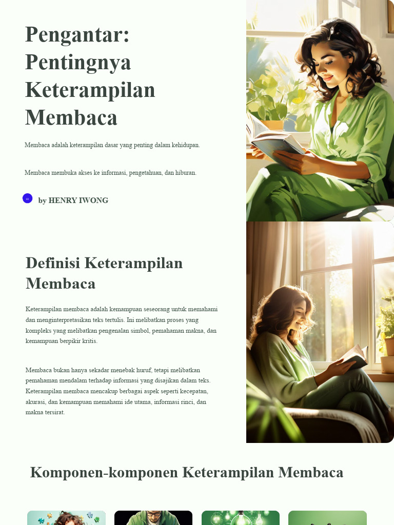 Pengantar Pentingnya Keterampilan Membaca | PDF | Karier & Perkembangan | Sains & Matematika