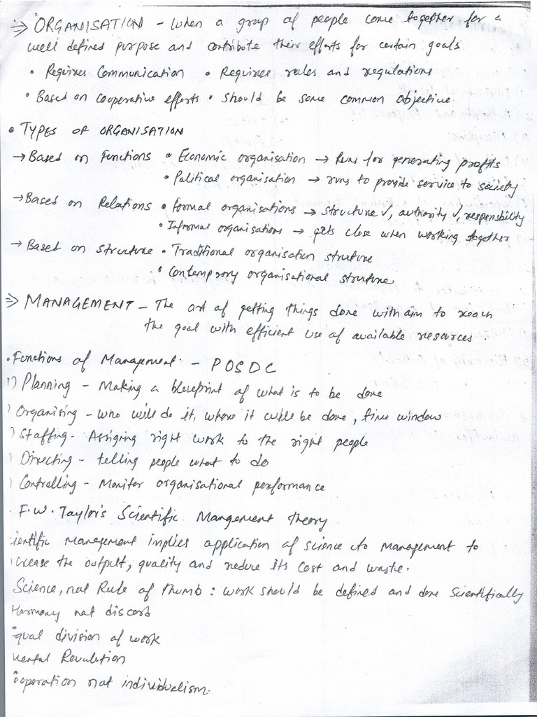 Management Notes Kunal Sbi Po | PDF