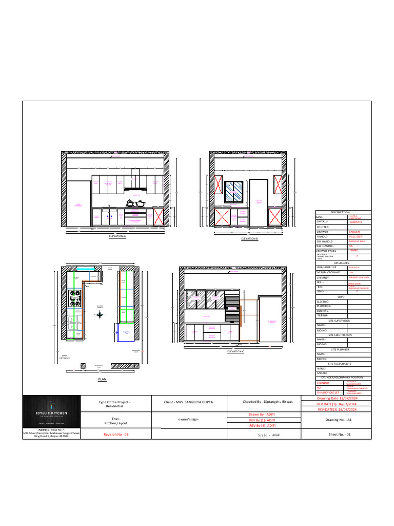 Residential Kitchen Layout Plan | PDF | Kitchen Stove | Architectural ...