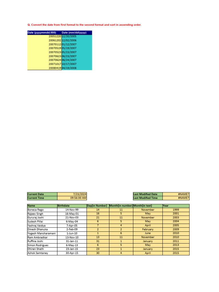 Q4. Date Functions DONE | PDF
