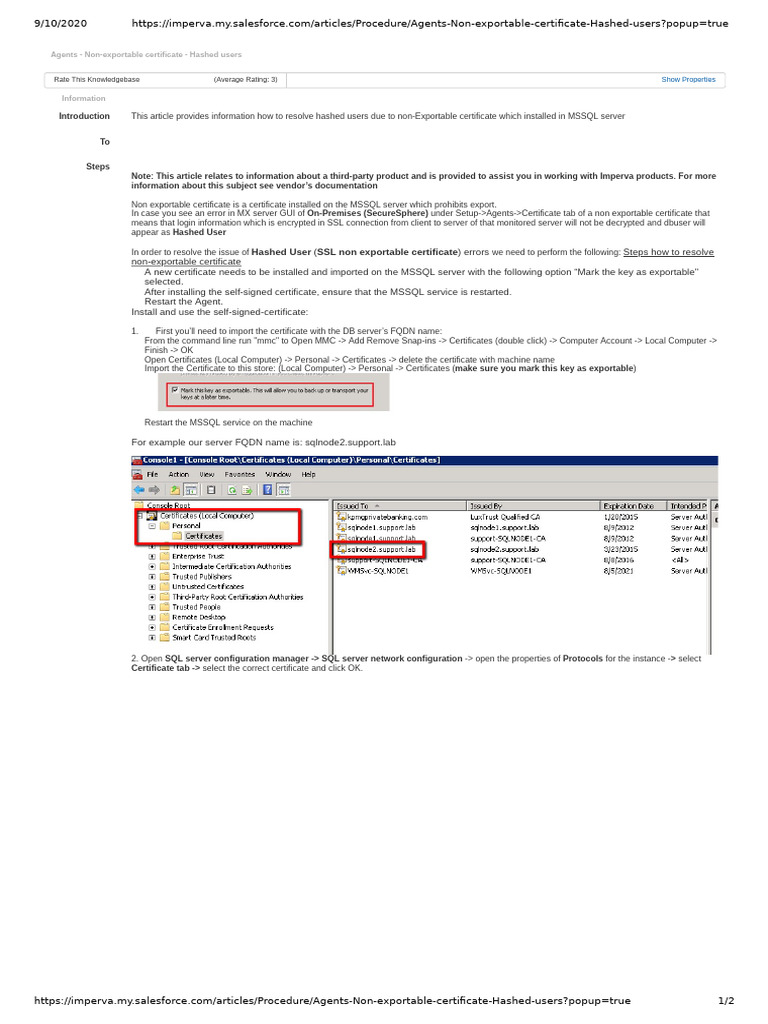 Resolve Mssql Hashed User Errors Pdf Public Key Certificate Microsoft Sql Server