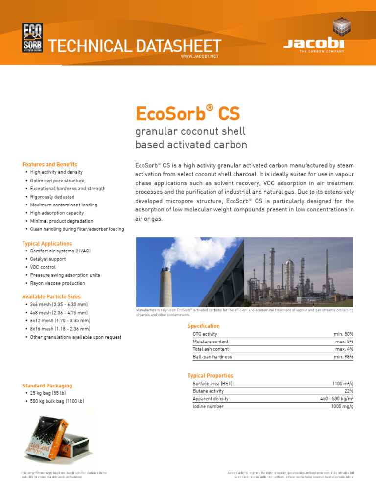 EcoSorb CSPDF | PDF | Adsorption | Physical Chemistry
