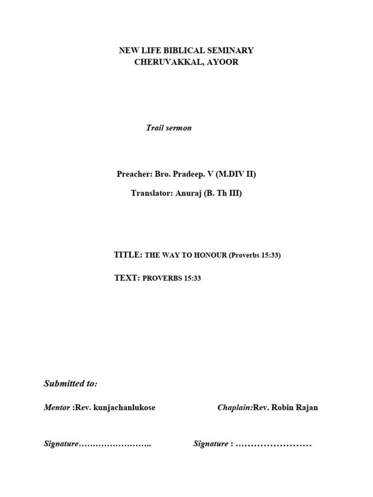 Junior Trial Sermon | PDF | Humility | Virtue