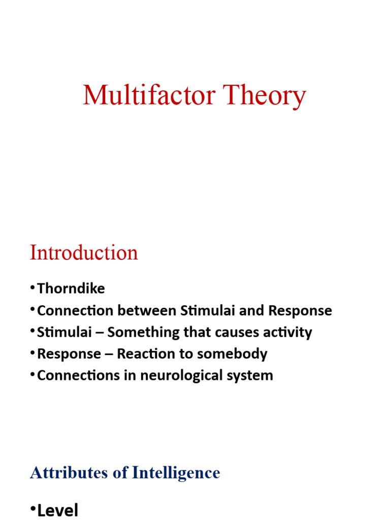 Multi Factor Theory | PDF