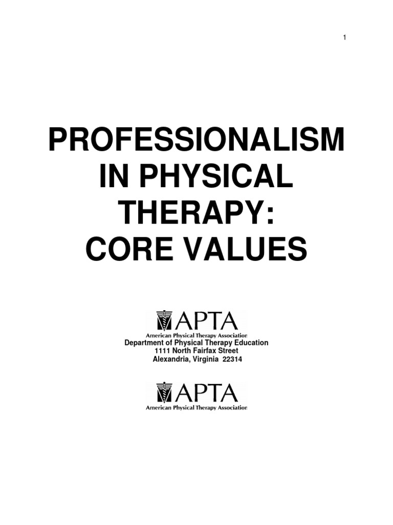 APTA Professionalism in Physical Therapy - Core Values | PDF ...