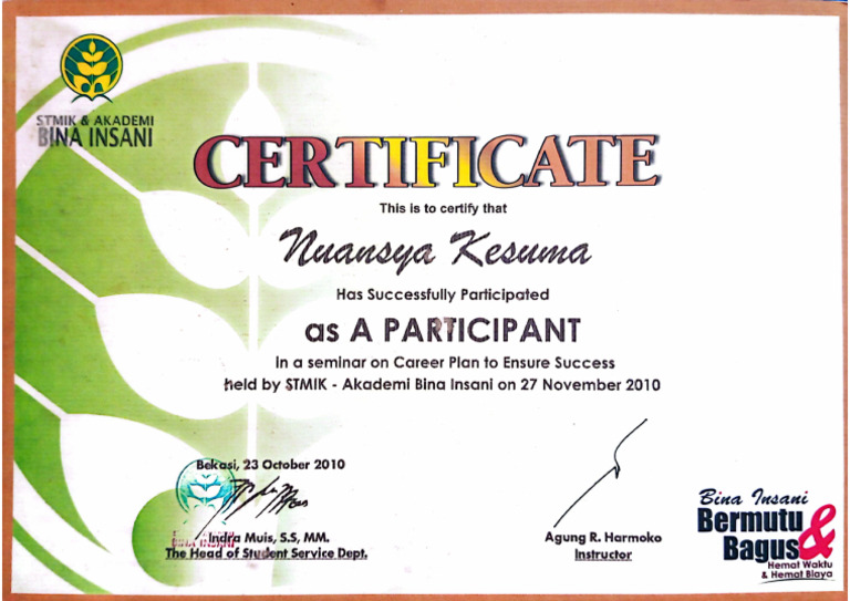 Certificate Participant | PDF