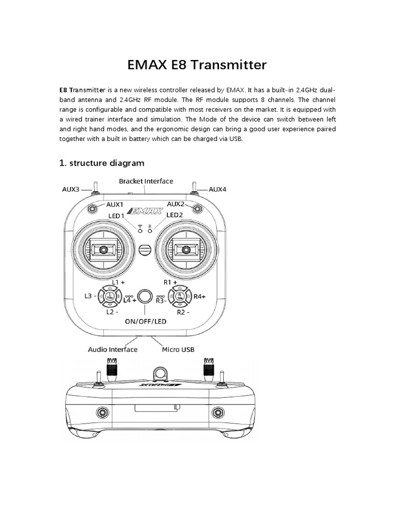 EMAX E8 Transmitter Guide | PDF | Usb | Antenna (Radio)