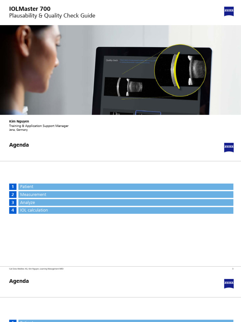 IOLMaster 700 Quality Check Guide | PDF | Eye | Human Eye