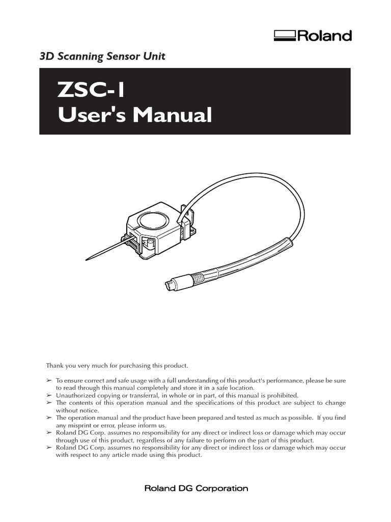 ROLAND ZSC-1 - UserManual | PDF | Image Scanner | Microsoft Windows