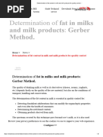 Determination of Fat in Milk by Gerber Method | PDF | Milk | Water