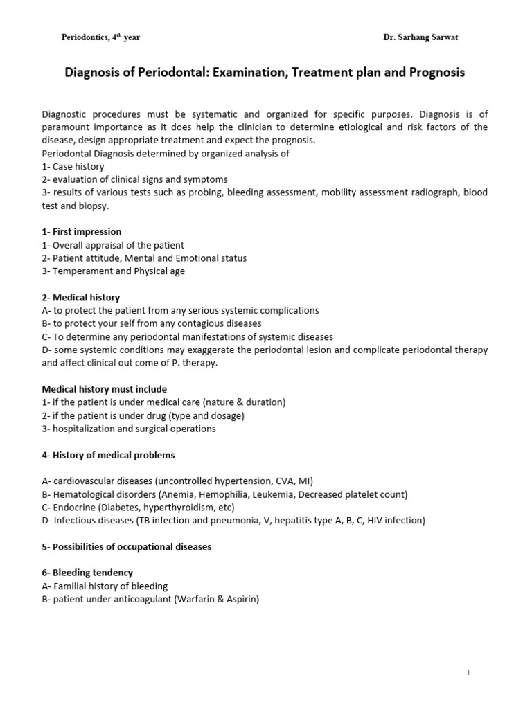 Diagnosis v.2 | PDF | Periodontology | Human Tooth