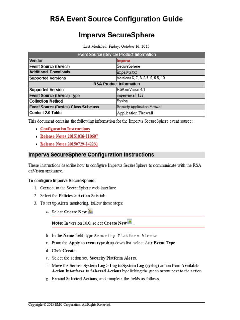 Imperva SecureSphere Device Configuration Guide | PDF | Computer Science | Internet