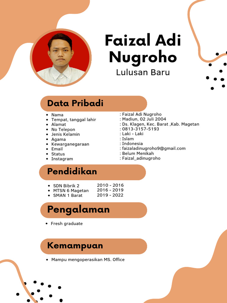 CV Faizal Adi N | PDF