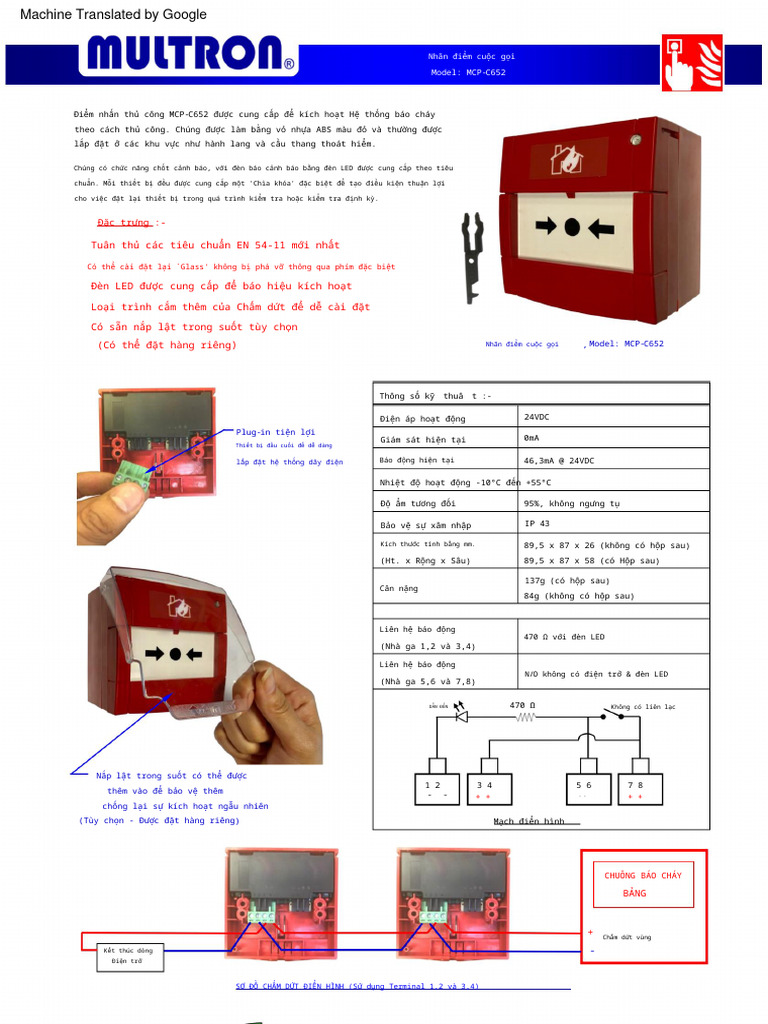 nút nhấn khẩn Multron MCP C652 | PDF