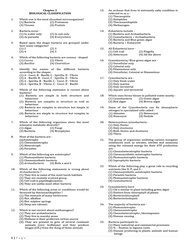 Chapter 2 Biological Classification | PDF | Fungus | Protozoa