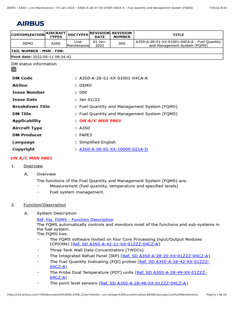 Fuel Quantity and Management System (FQMS) | PDF | Sensor | High Frequency