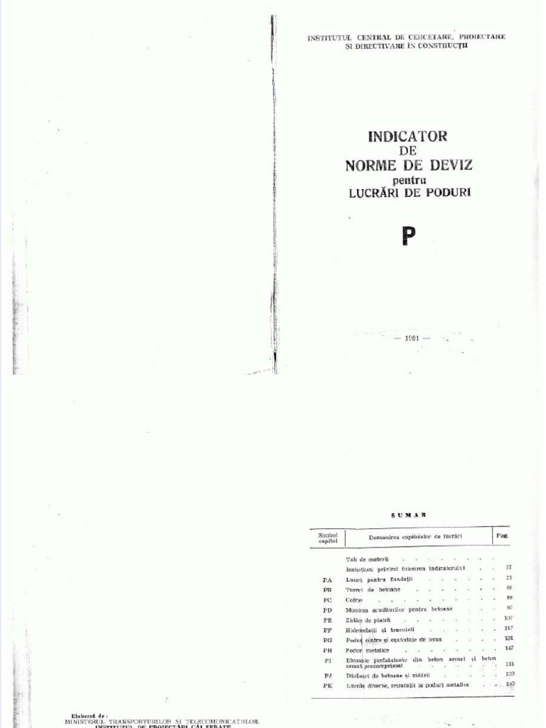 P-Lucrari-de-poduri-Indicator Norme de Deviz Compressed | PDF