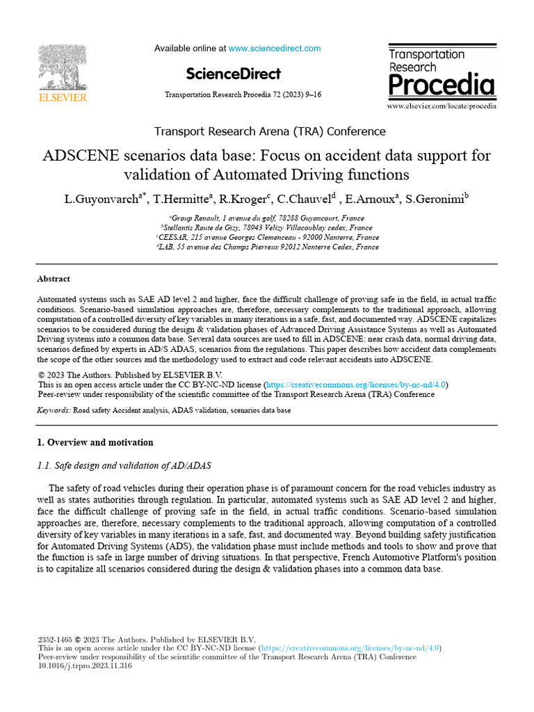 ADSCENE-scenarios-data-base--Focus-on-accident-data-su_2023_Transportation-R | PDF | Traffic ...