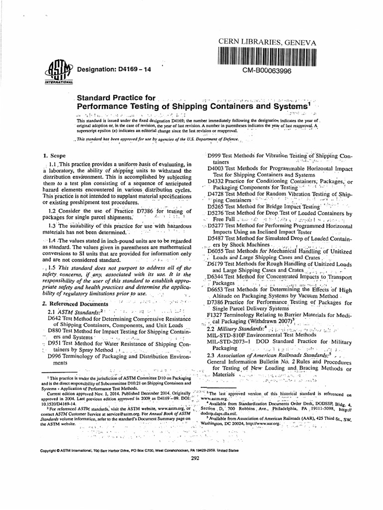 Astm D4169 14 | PDF | Cargo | Packaging And Labeling