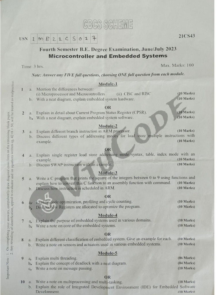 @vtucode - Com Previous Year Paper 2021 Scheme MES | PDF