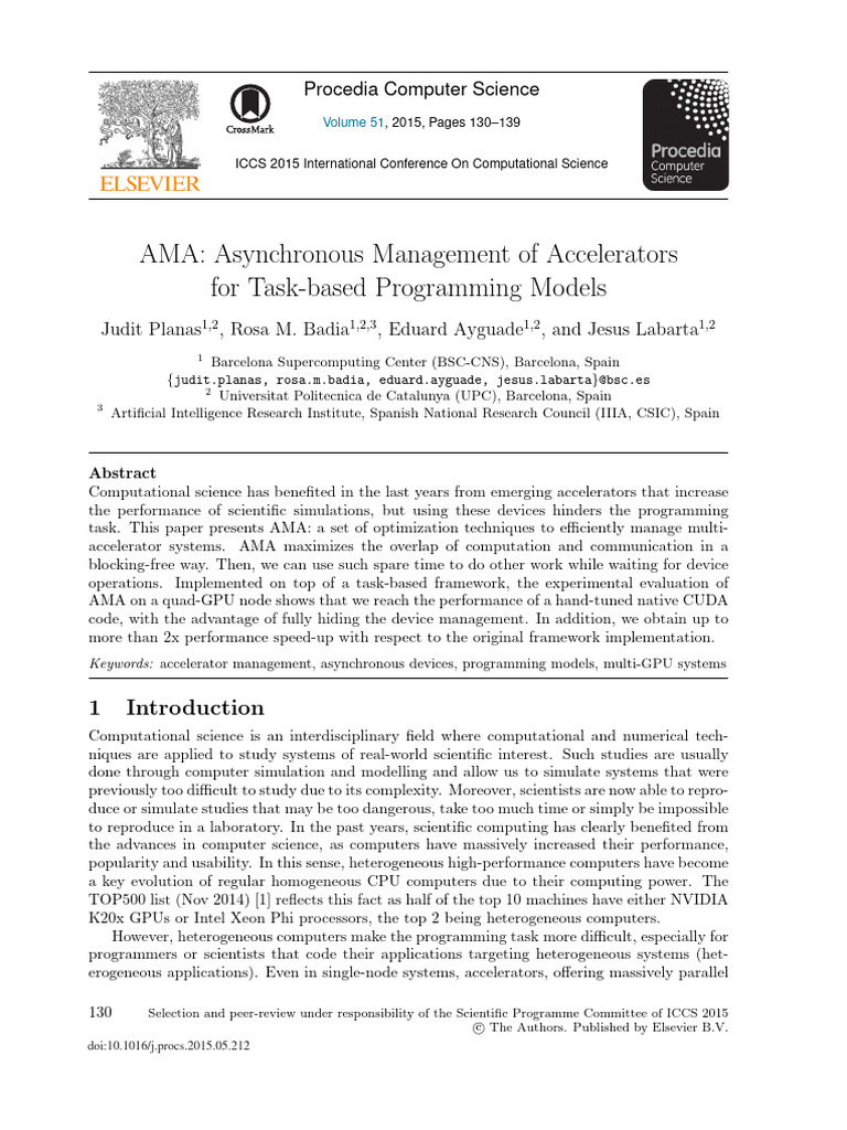 AMA Asynchronous Management of Accelerators For Task - 2015 - Procedia ...