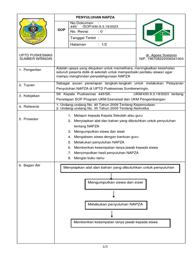 Sop Penyuluhan Napza | PDF