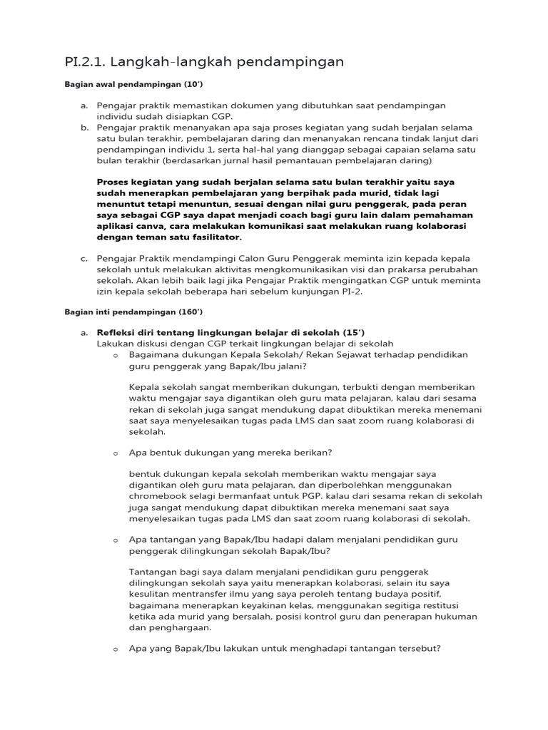 Langkah PI 2 | PDF | Karier & Perkembangan