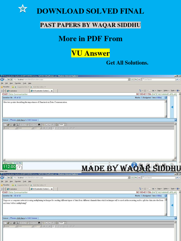 Solved Final Papers by Waqar Siddhu | PDF