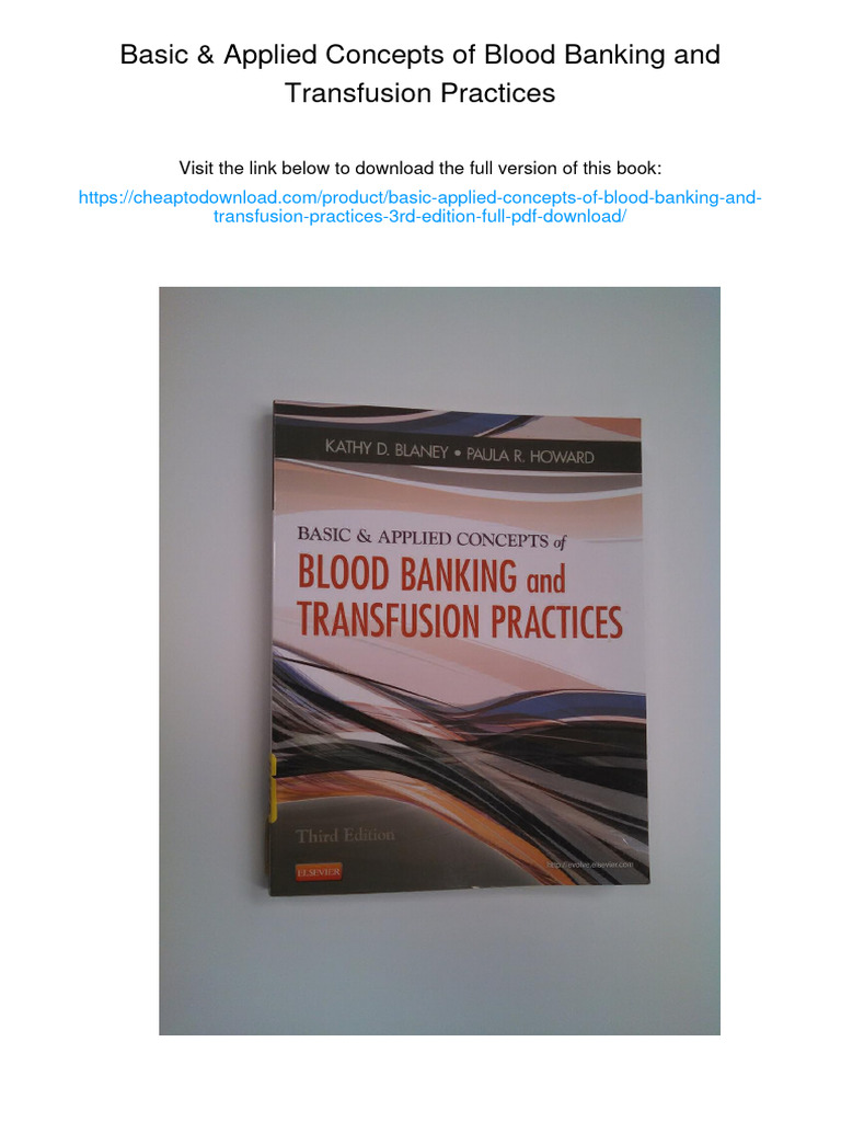 Basic & Applied Concepts of Blood Banking and Transfusion Practices ...