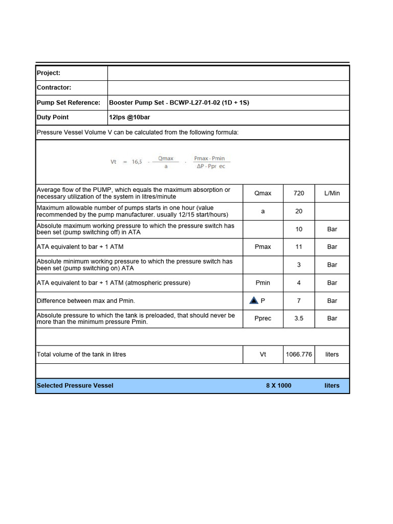 Pressure Vessel Calculation (CIMM) | PDF | Pressure | Litre