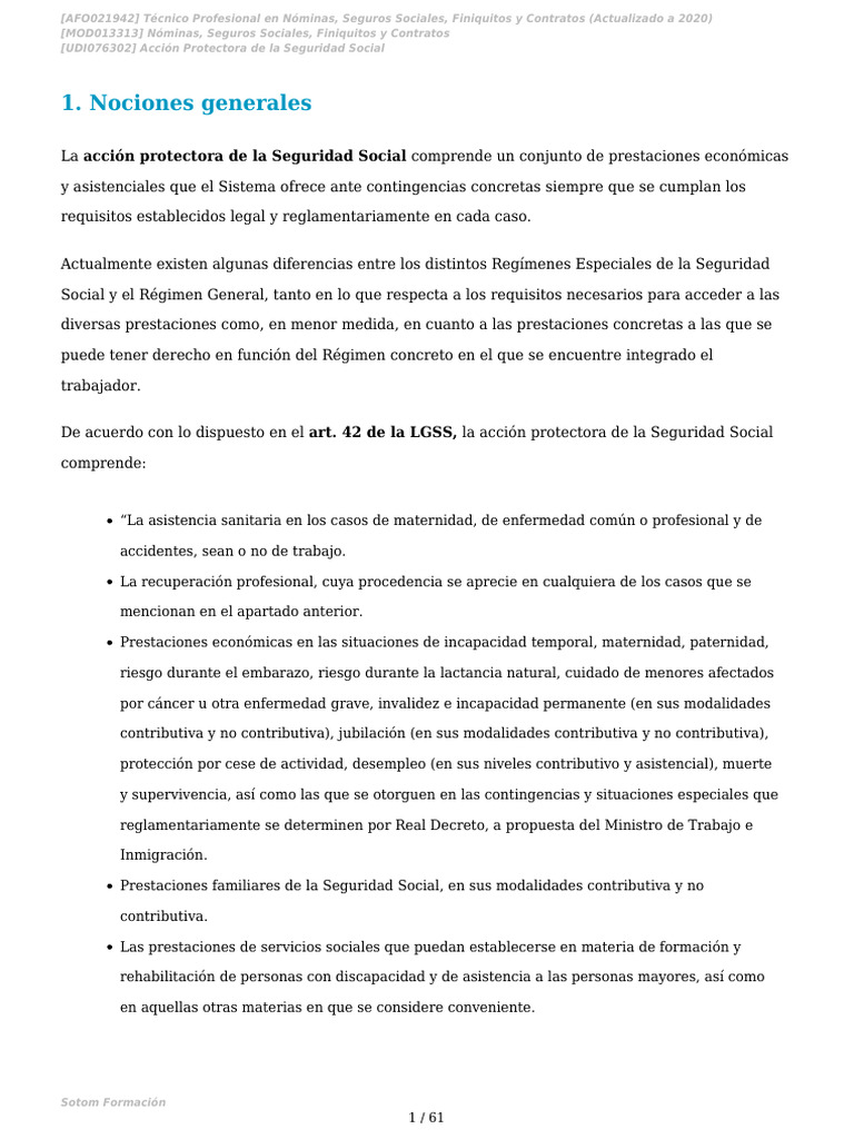 06 Acción Protectora de La Seguridad Social - Unlocked | PDF | Pensión ...