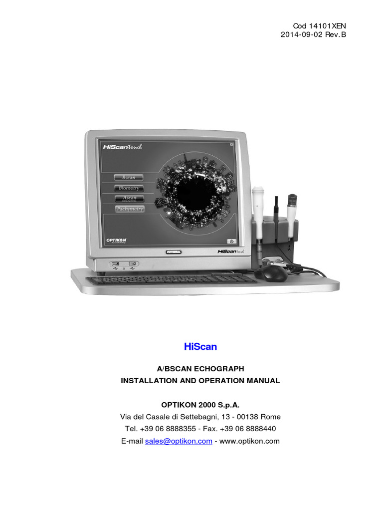 HiScan A/BScan Echograph Manual | PDF | Mains Electricity | Transmitter