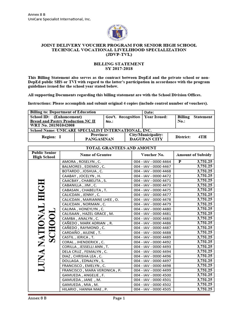 ANNEX 8 Unicare Luna | PDF
