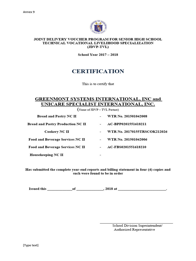 Annex 9 San Jacinto | PDF