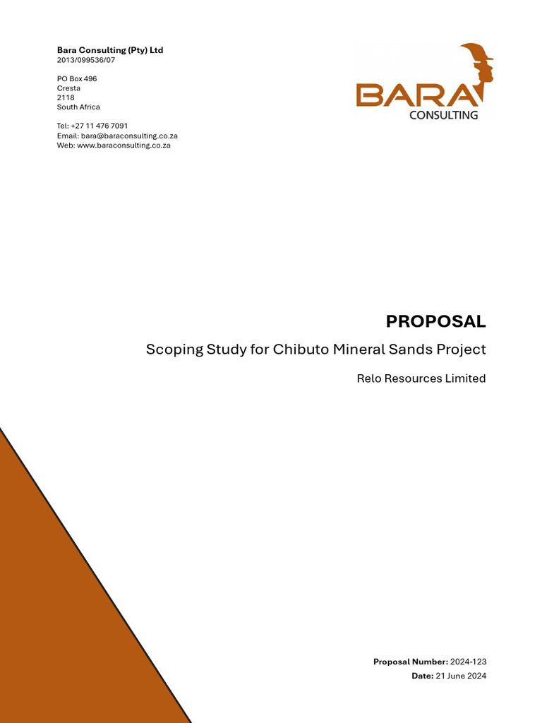 2024-123 Scoping Study For Chibuto Mineral Sands Project | PDF | Mining ...