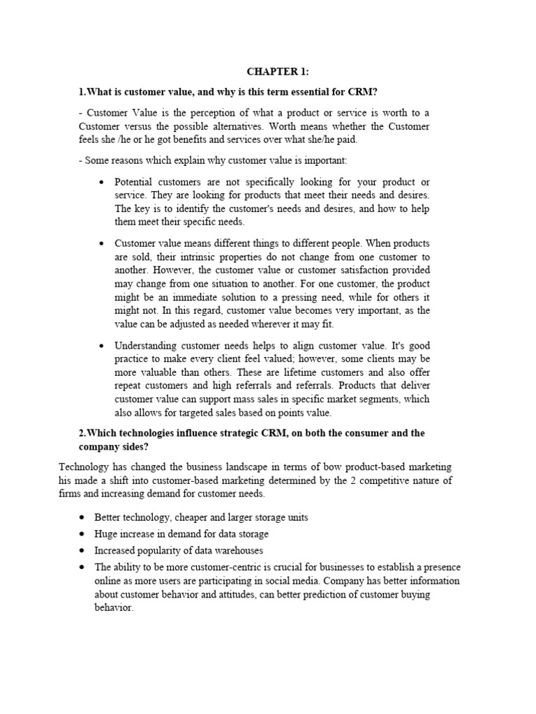 CRM-12-CHAPTERS (HỌC KỸ) | PDF | Customer Relationship Management | Marketing