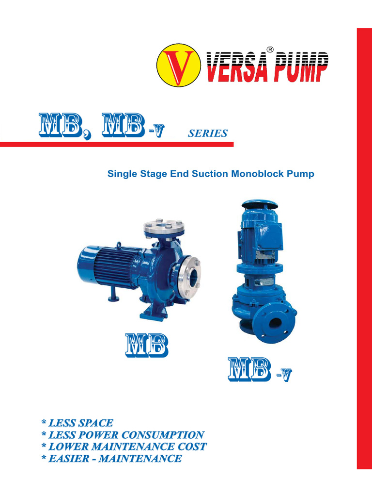 END SUCTION MONOBLOCK PUMP - MB-MBV Series | PDF