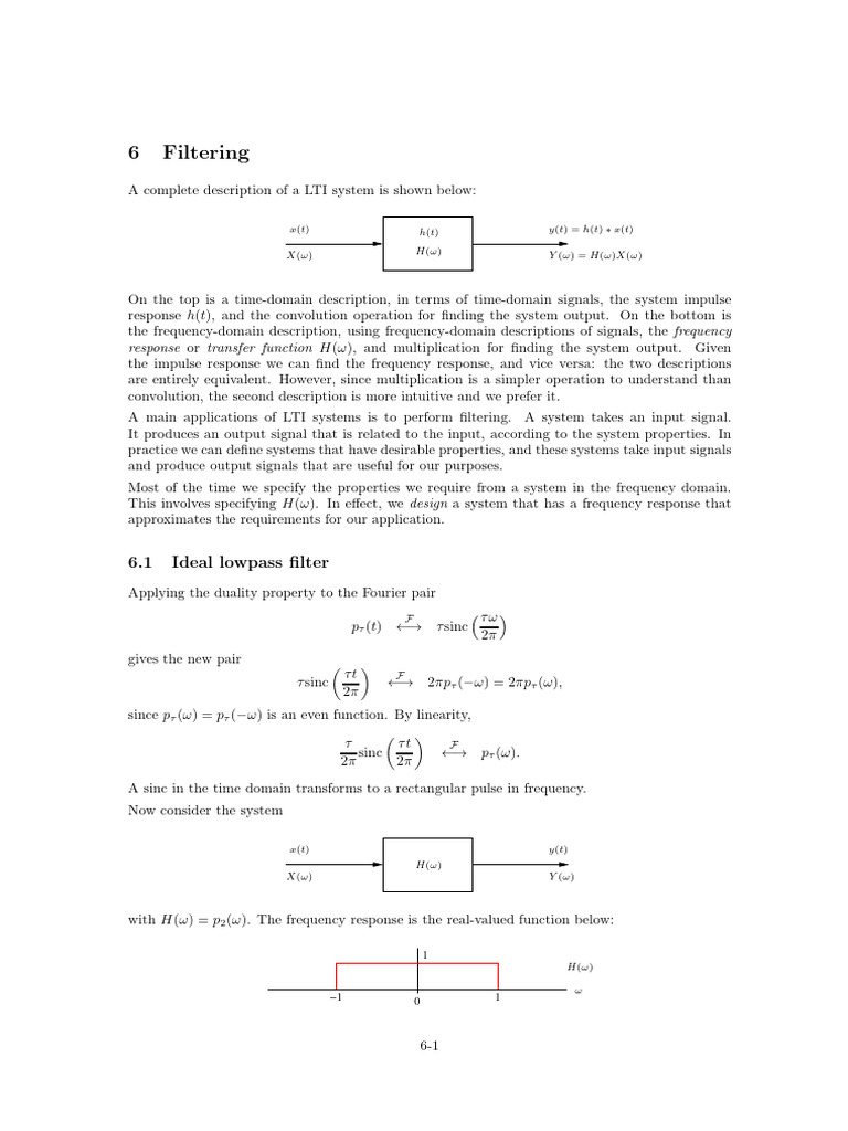 06 Filters Notes | PDF | Low Pass Filter | Electrical Impedance