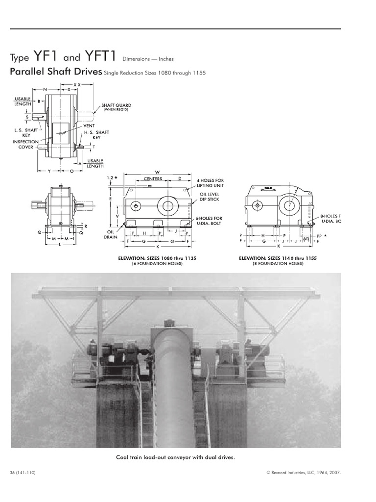 Catálogo - EN Y - 141-110 - Falk-Series-YF - Dimensions | PDF | Manufactured Goods