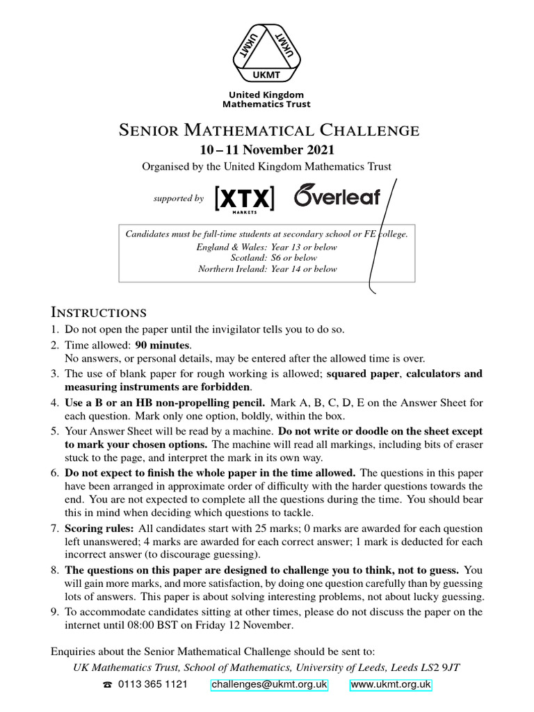 SMC 2021 Paper | PDF | Triangle | Area