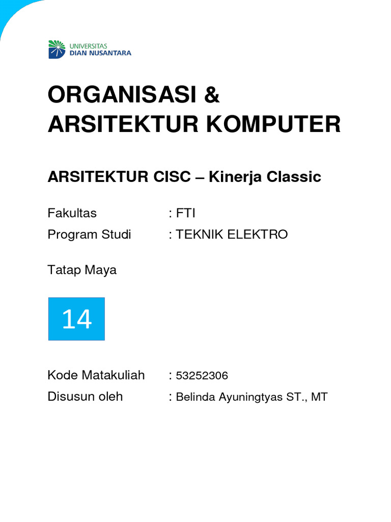 14 Arsitektur CISC - Kinerja Classic | PDF