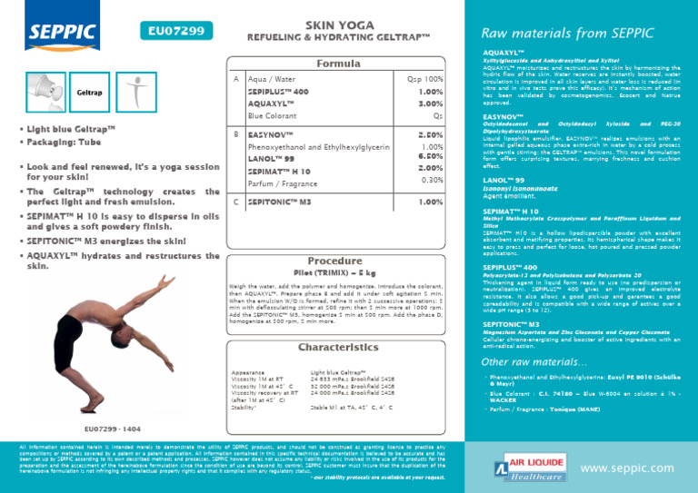 Form Eu07299 Skin Yoga Refueling Hydrating Geltrap | PDF | Emulsion ...