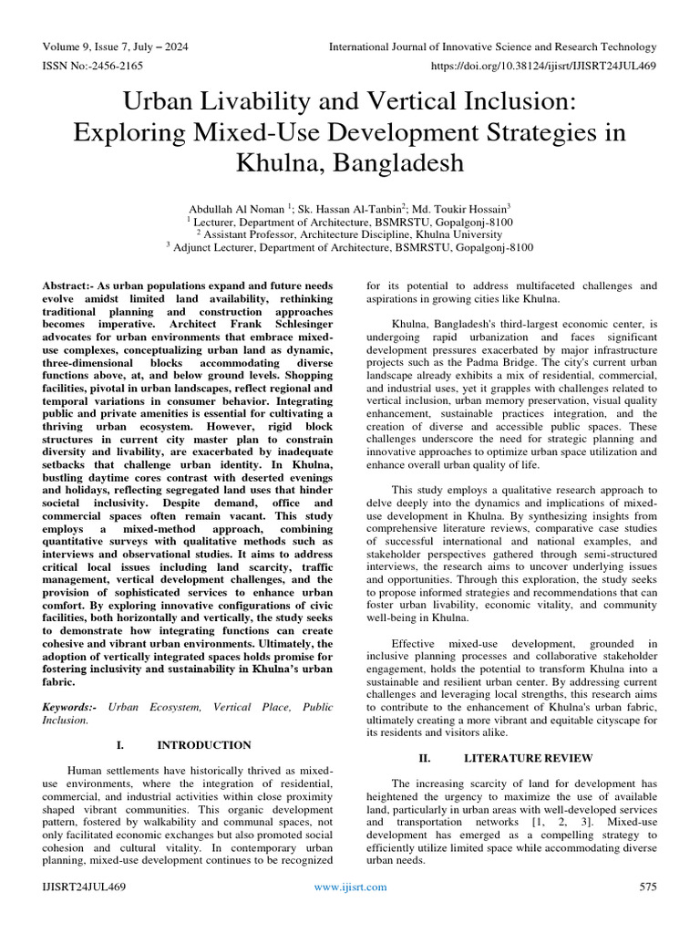 Urban Livability and Vertical Inclusion: Exploring Mixed-Use ... Urban Livability and Vertical Inclusion: Exploring Mixed-Use ...