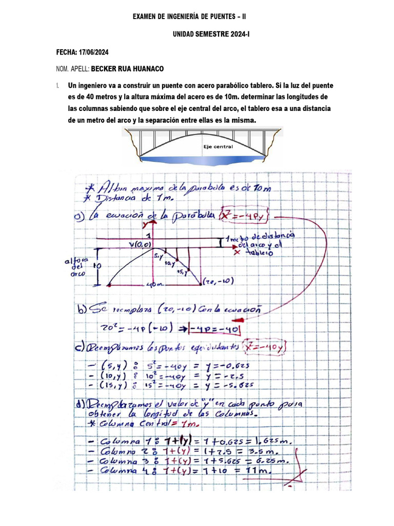 EXAMEN DE ING.PUENTES - II UNIDAD A | PDF