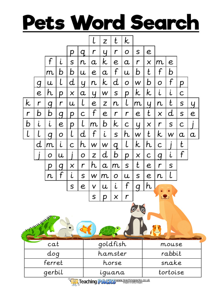 Activity PetsWordSearch | PDF | Pet | Zoology
