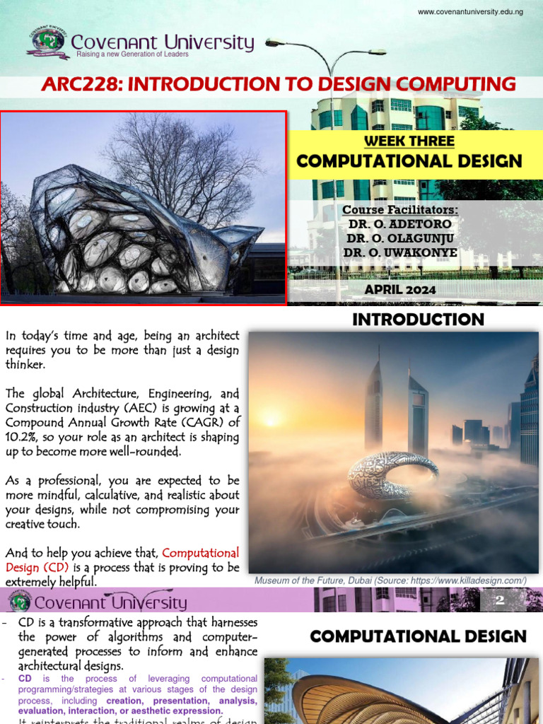 ARC228 - WK 3 - Computational Design | PDF | Simulation | Computer Aided Design