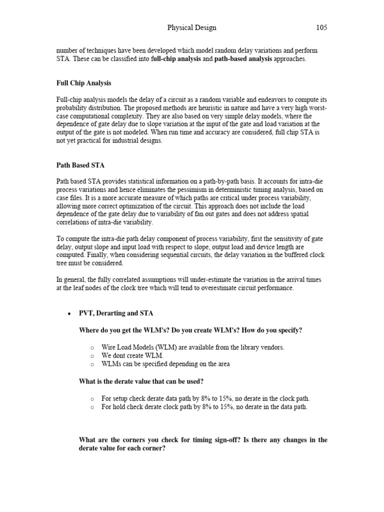 Physical Design Interview Complete 105 | PDF | Applied Mathematics | Computer Engineering