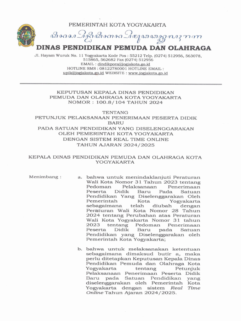 JUKNIS PPDB RTO - 2024 - Fix | PDF