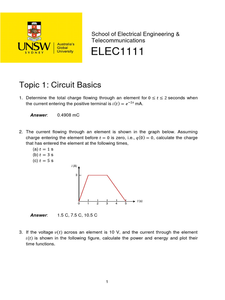 Solved Examples - Topic 1 Questions | PDF | Electrical Network ... Solved Examples - Topic 1 Questions | PDF | Electrical Network ...